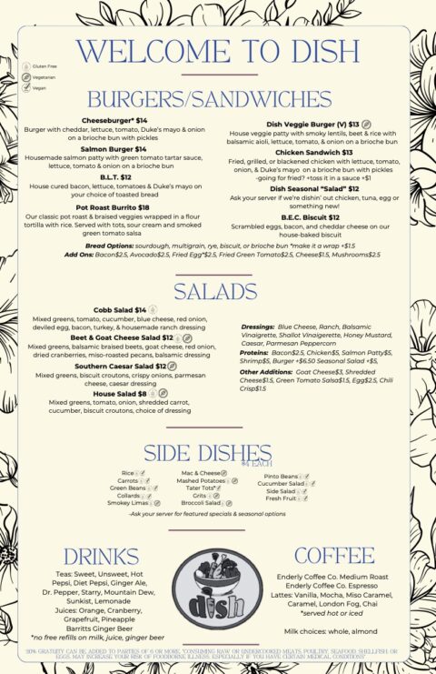 Menu | Dish Restaurant